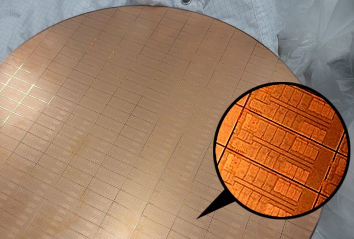 Un wafer de processeurs Intel Raptor Lake à 24 cœurs
