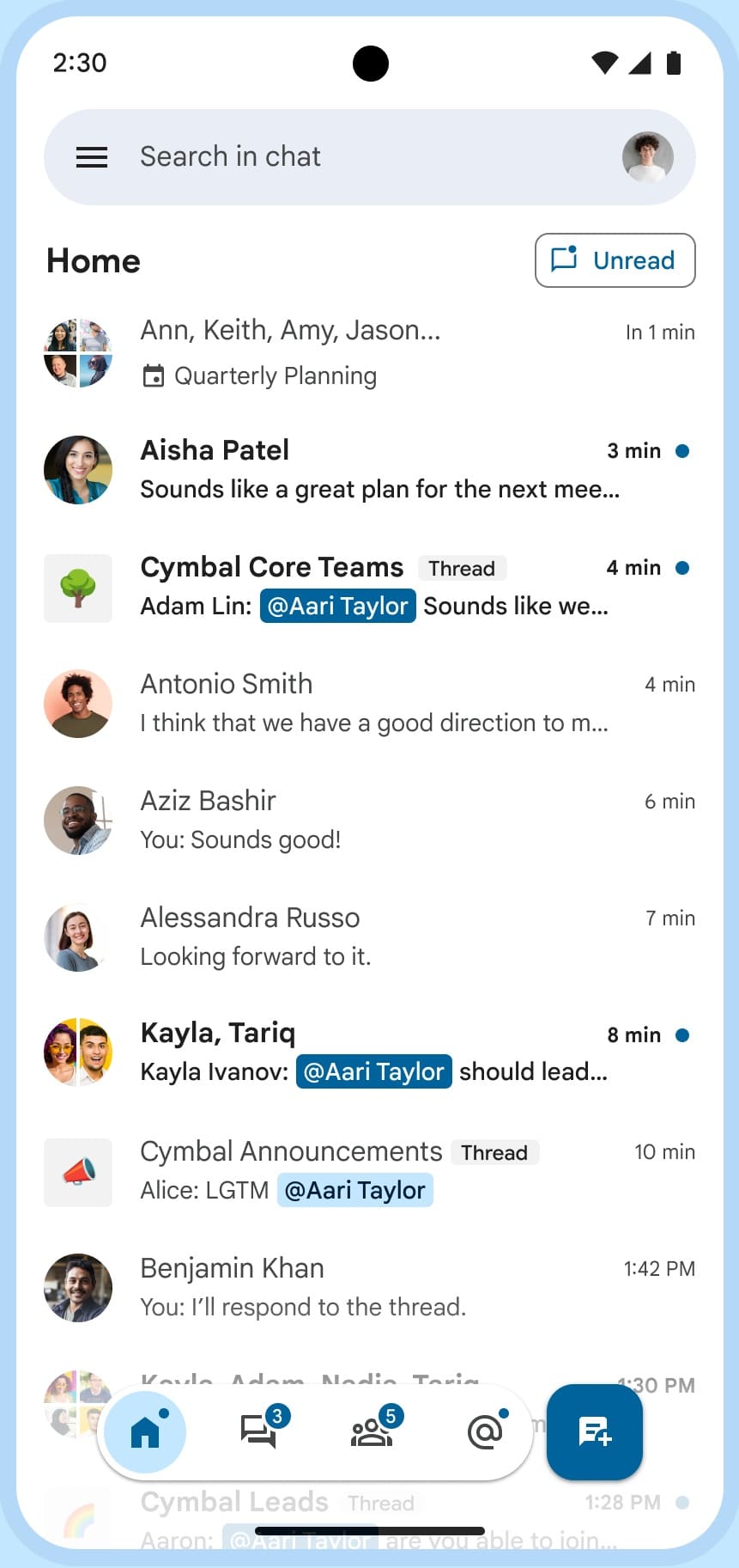 Google Chat va faire peau neuve et adopter un design très encombré